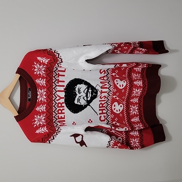 Bob Ross | Sweaters | Bob Ross Ugly Christmas Sweater Merry Little ...